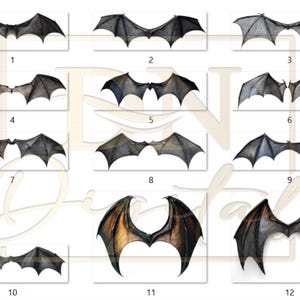 30 Bat Wings Overlays/clipart Collection for Halloween & Fantasy Art ...