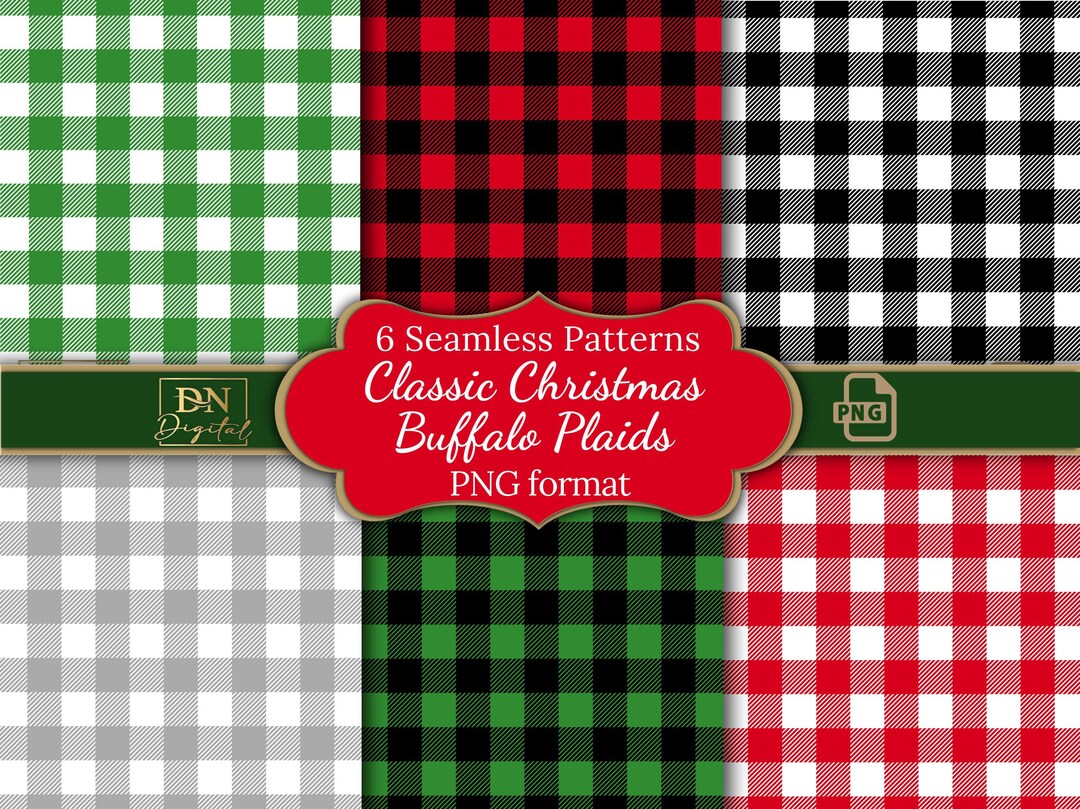 Classic Christmas Buffalo Plaid Seamless Patterns • Plaid Seamless ...