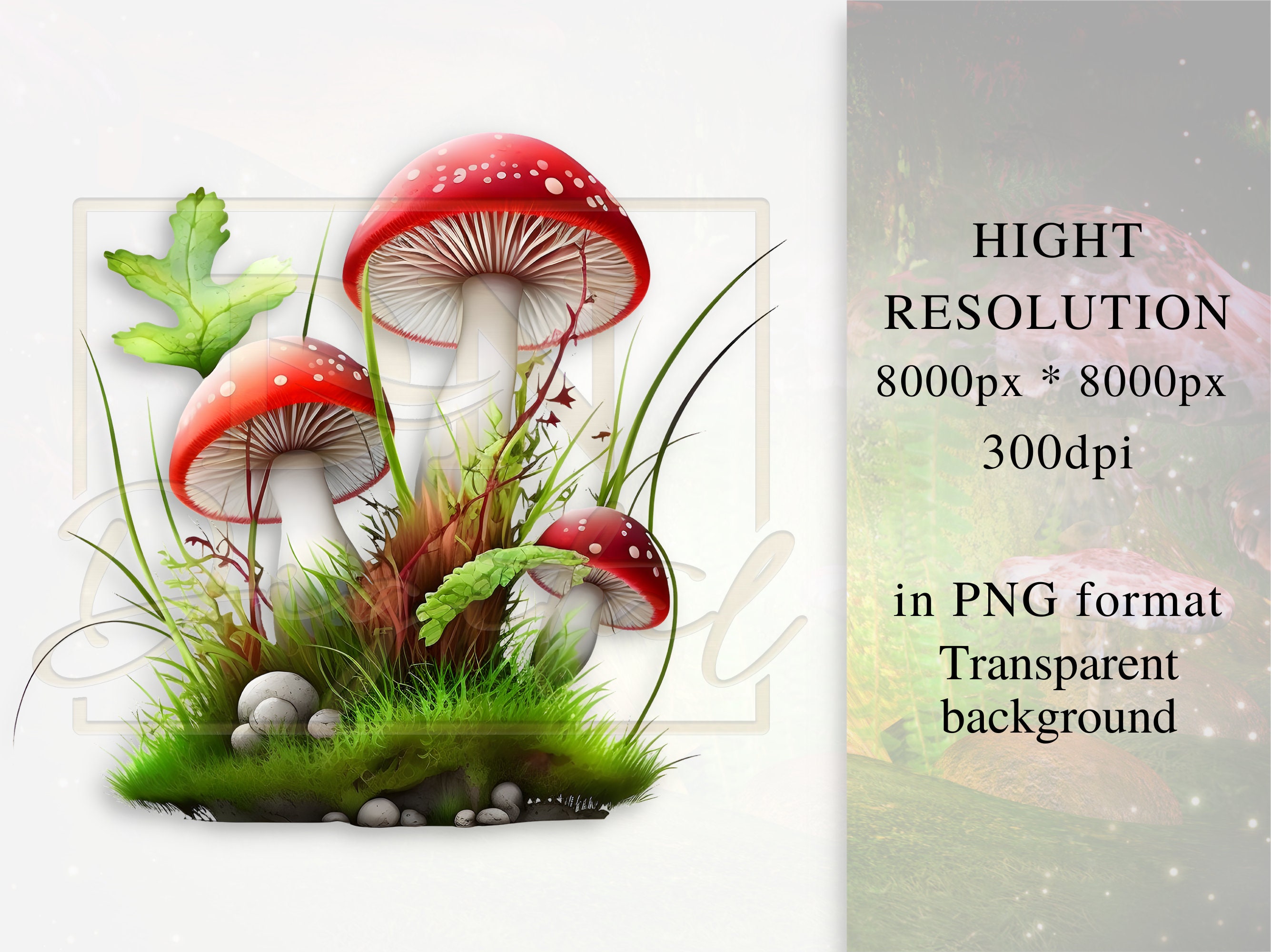 Red Mystical Fairy Tale Mushroom Clipart Collection • PNG Images With ...