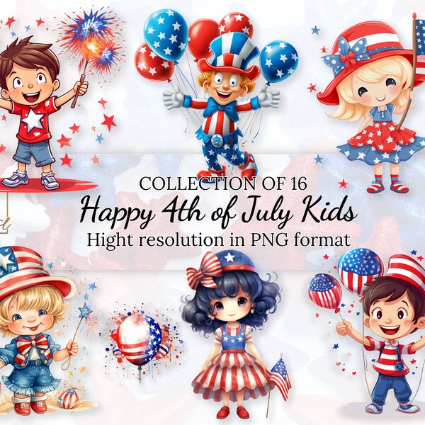 Happy 4th of July Clipart - Etsy