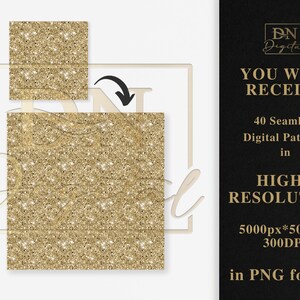 40 Sparkling Gold Glitter Seamless Digital Patterns Collection ...