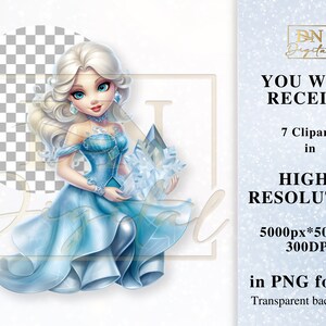 7 Cute Snow Princess Clipart Collection • PNG With Transparent ...