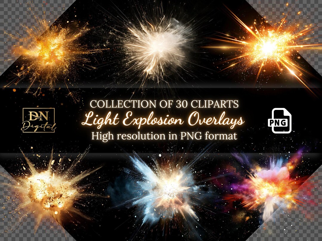 Light Explosion Overlays/clipart Collection With Free Commercial ...