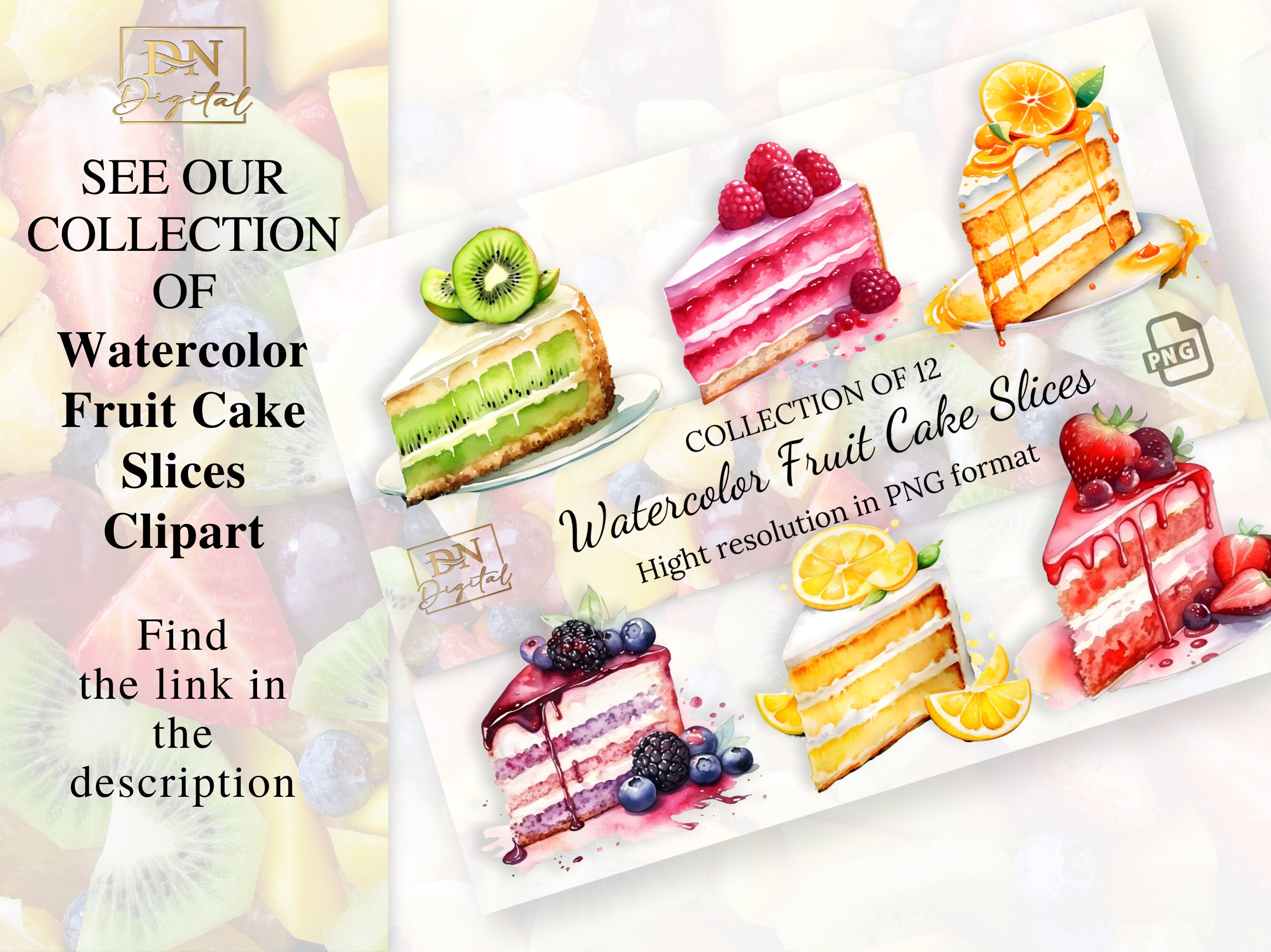 Chocolate Cake Slice Clipart Collection With Free Commercial - Etsy