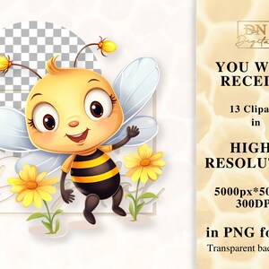 Cute Little Honey Bee Clipart Collection • Adorable Bee Graphics for ...