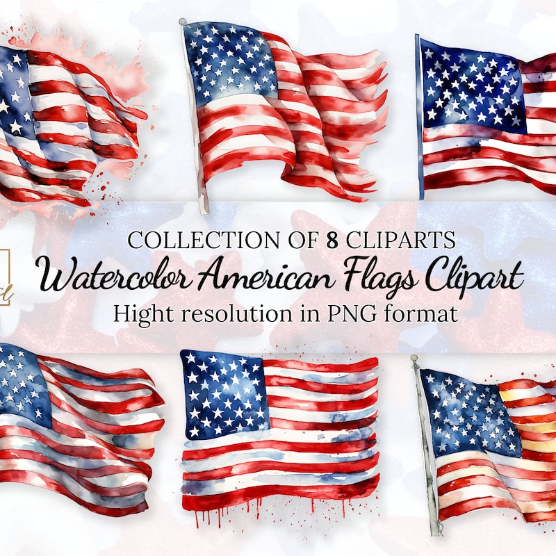 Watercolor Flag - Etsy