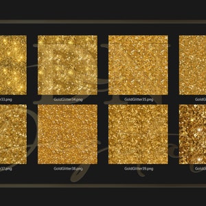 40 Sparkling Gold Glitter Seamless Digital Patterns Collection ...