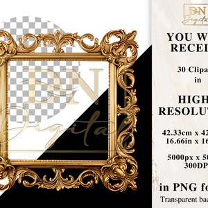Antique Square Gold Frames Clipart Collection With Free Commercial ...