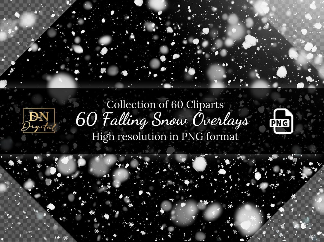 60 Falling Snow Overlays Clipart Collection • Winter Snow Storm Graphic ...