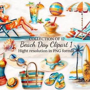 Beach Day Clipart Collection With Free Commercial License Beach Day ...
