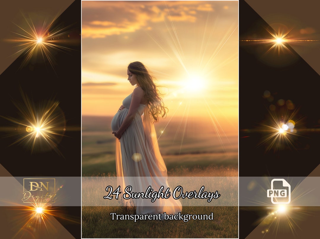 24 Sunlight Overlays/clipart • Sun Flare Photoshop Overlay • Sunset ...