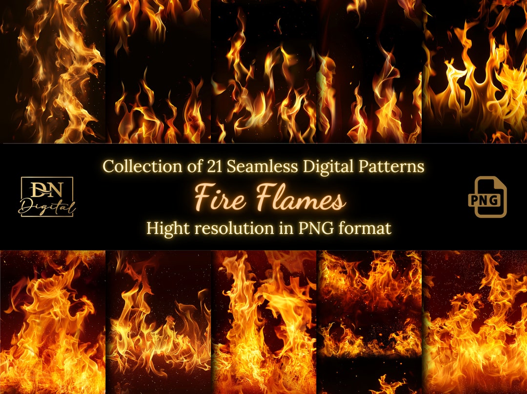 21 Fire Flames Seamless Pattern Collection Vibrant Fire Flames for ...