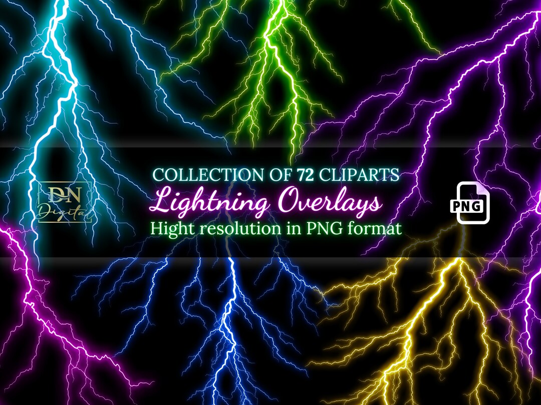 72 Lightning Overlays Clipart Collection Electrifying Lightning Strikes ...