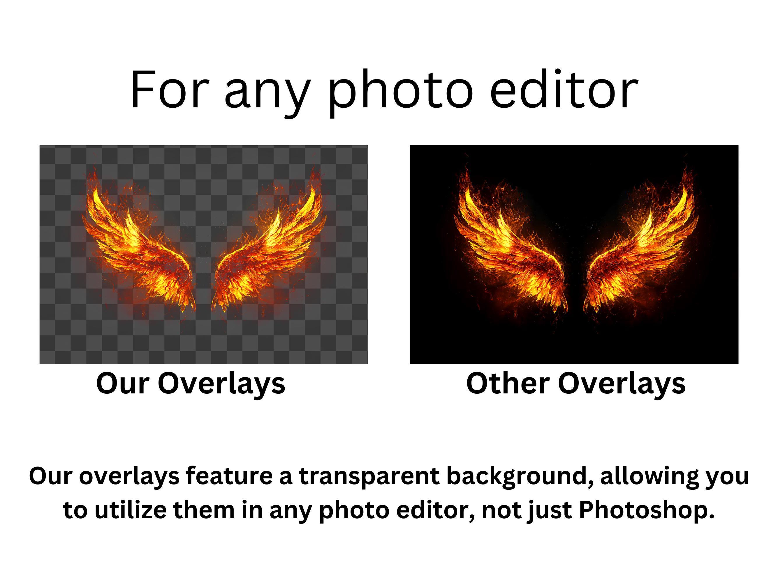 42 Fire Wings Overlays/clipart Collection • Vibrant Fire Wings for ...