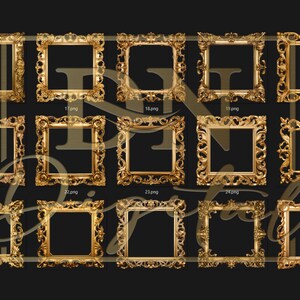 Antique Square Gold Frames Clipart Collection With Free Commercial ...