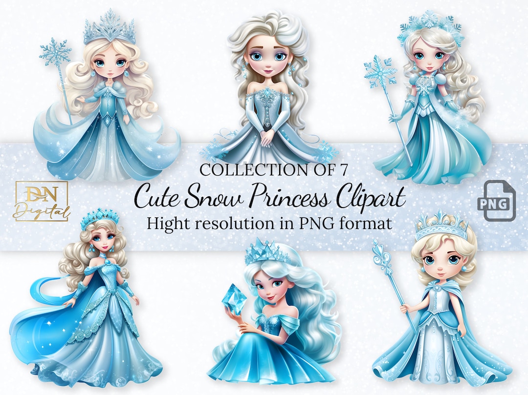 7 Cute Snow Princess Clipart Collection • PNG With Transparent ...