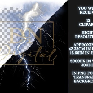 Realistic Lightning Overlays/clipart Collection Electrifying Lightning ...