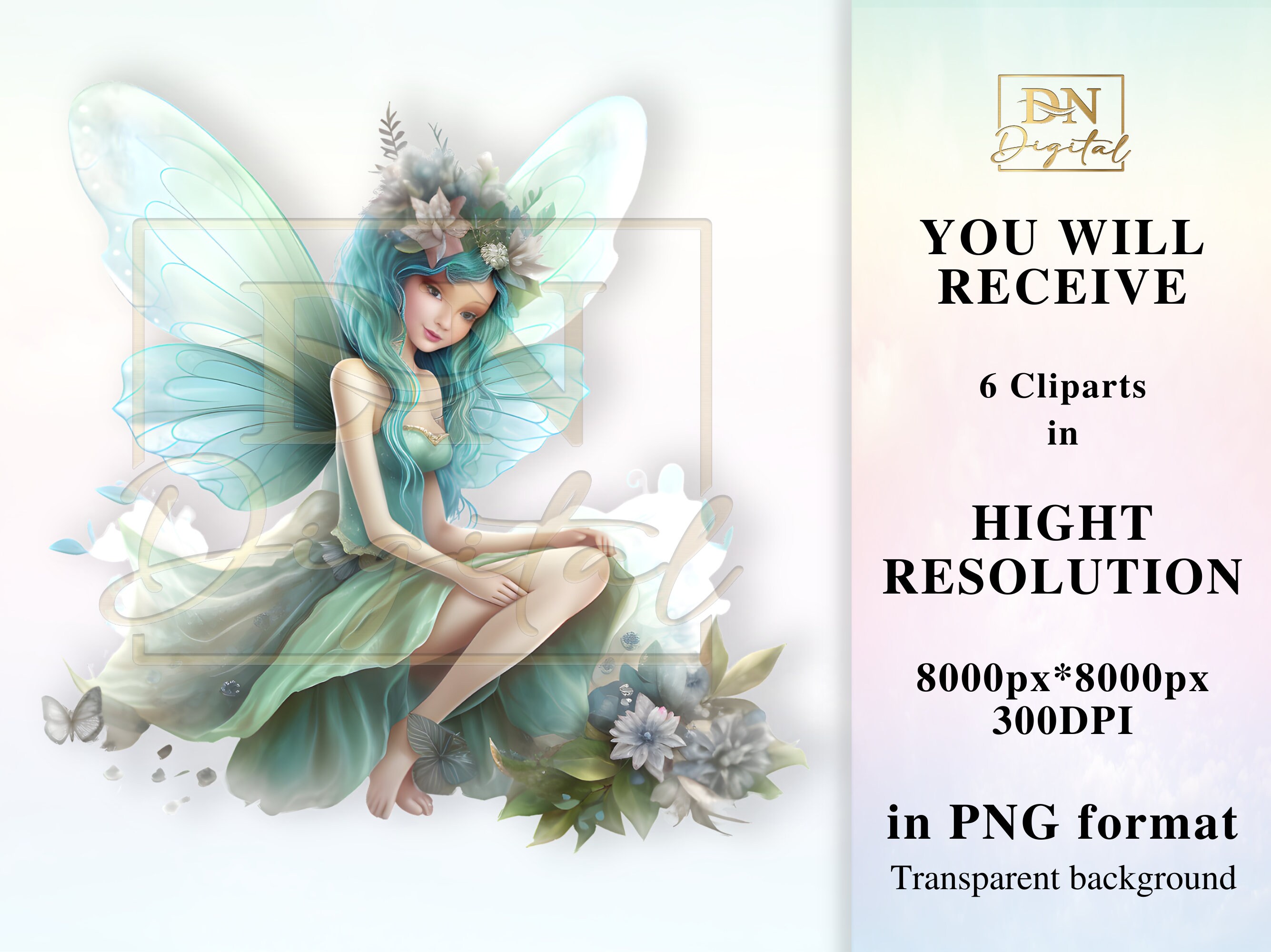 Beautiful Fairies Clipart Collection Mystical Fairies - Etsy