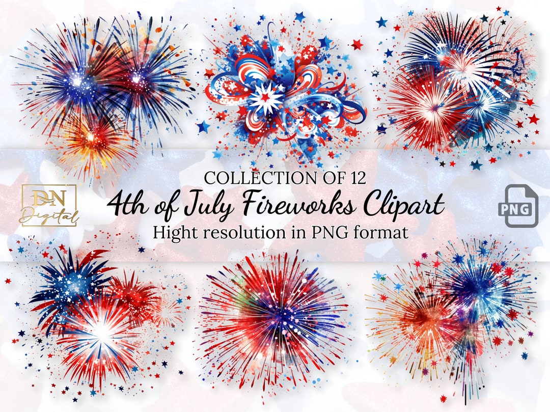 4th of July Fireworks Clipart Collection With Free Commercial License ...