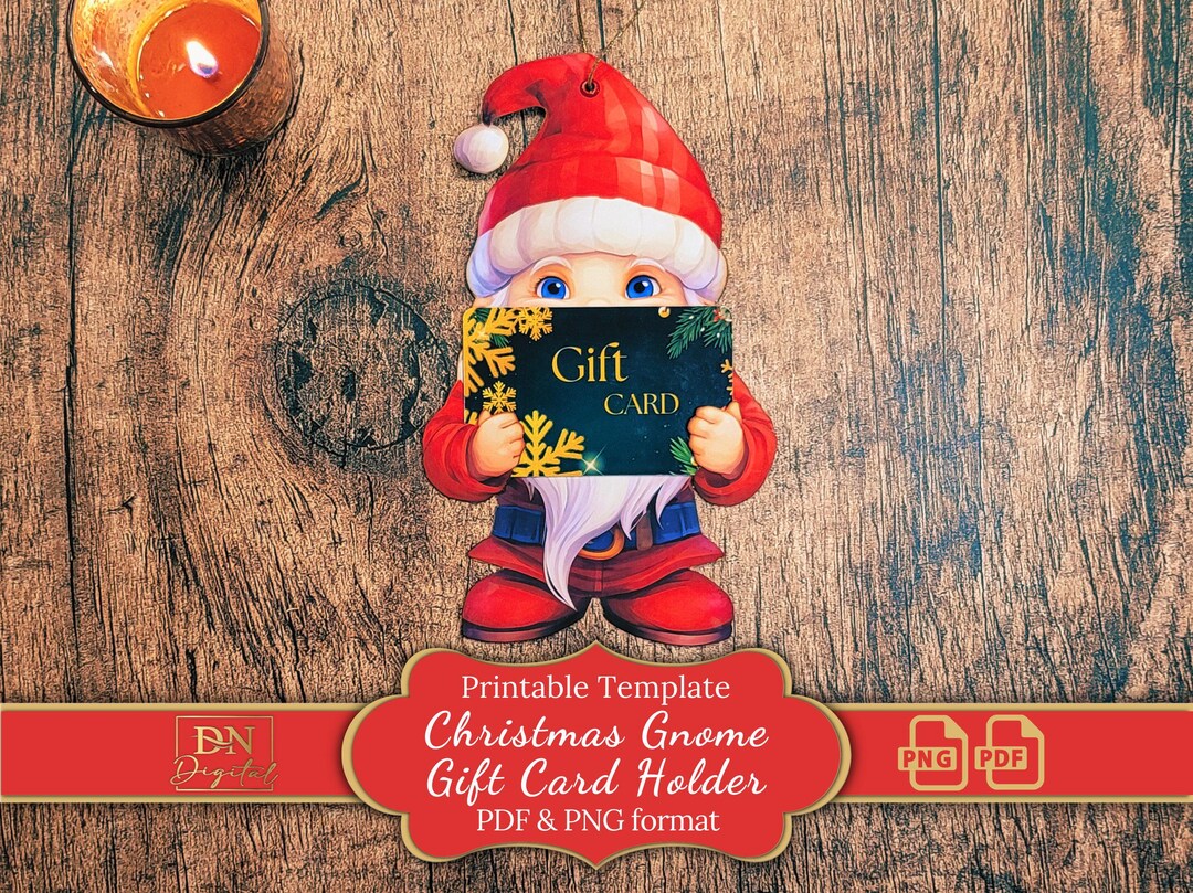 Christmas Gnome Gift Card Holder Template • Handmade Christmas Card ...