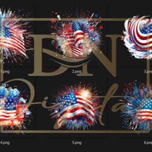 4th of July American Flag Clipart Collection With Free Commercial ...