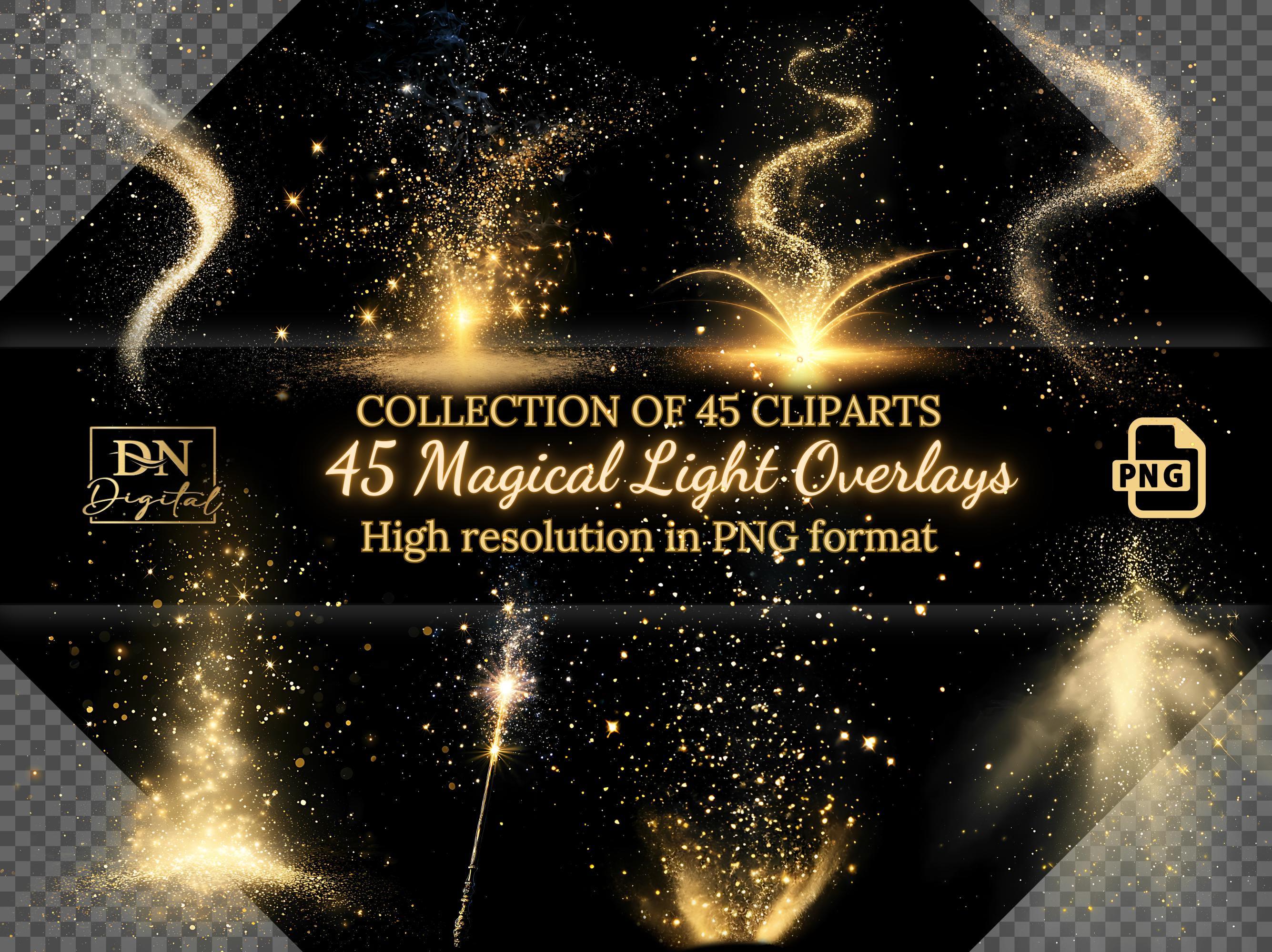 45 Magical Light Overlays Transparent Background Gold Light Clipart ...