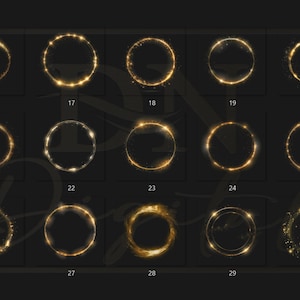 30 Gold Ring Photo Overlays/clipart • Maternity Halo Photoshop Overlay ...
