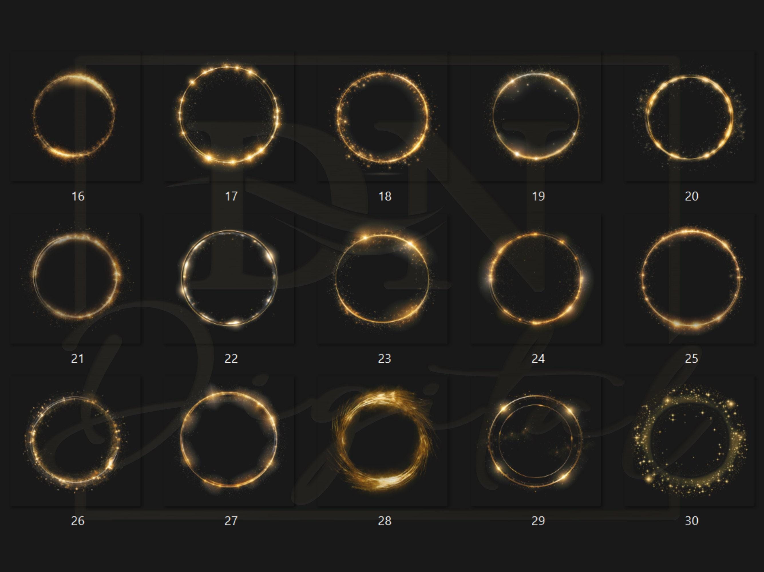 30 Gold Ring Photo Overlays/clipart • Maternity Halo Photoshop Overlay ...