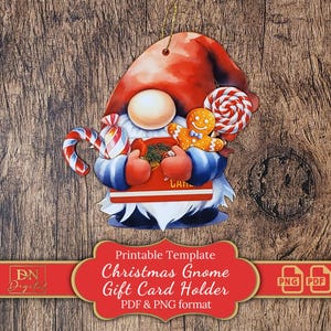 Christmas Gnome Gift Card Holder Template 2 • Handmade Christmas Card ...