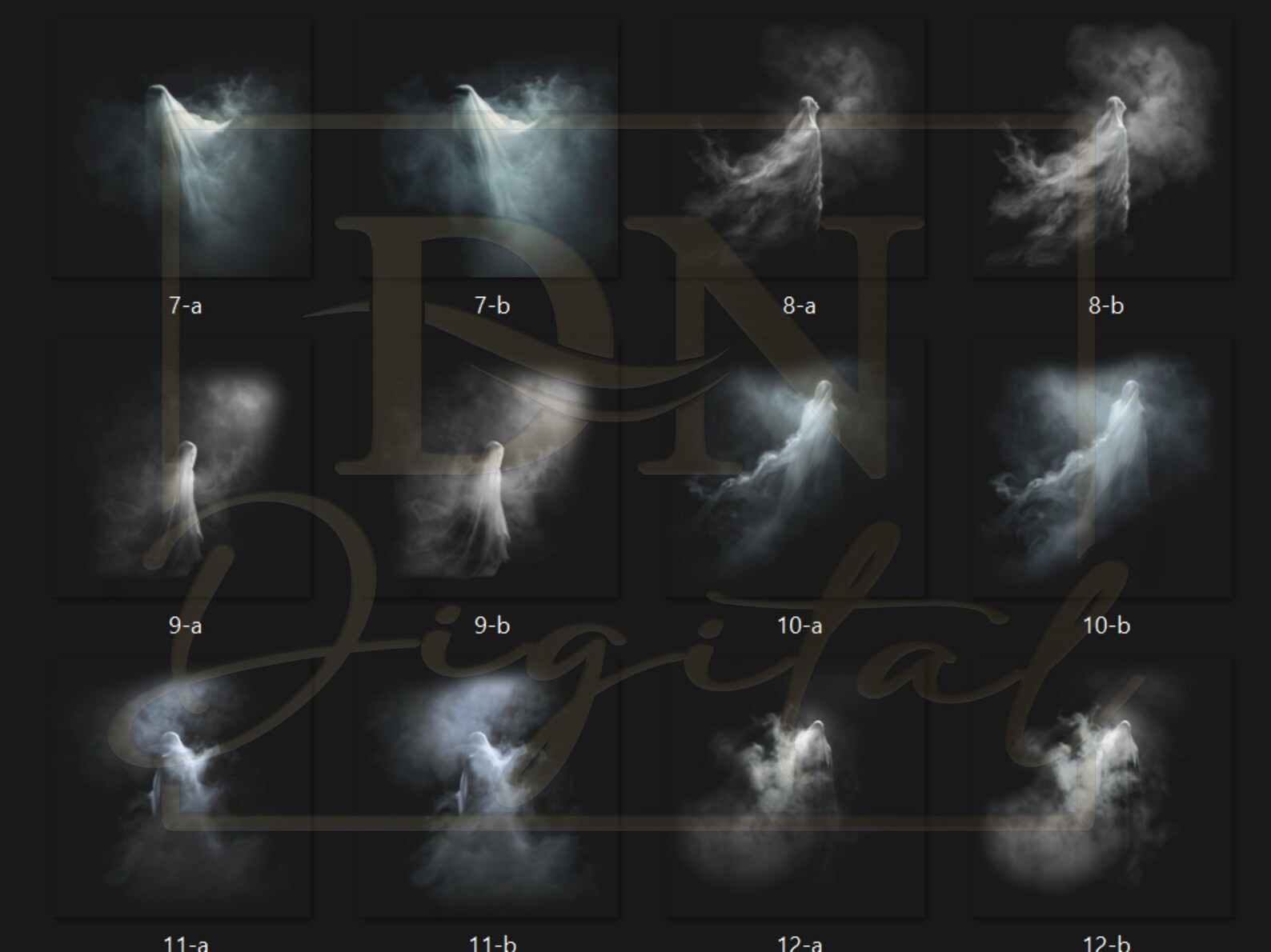 48 Paranormal Entities Overlays Clipart Collection • Spooky Graphics ...