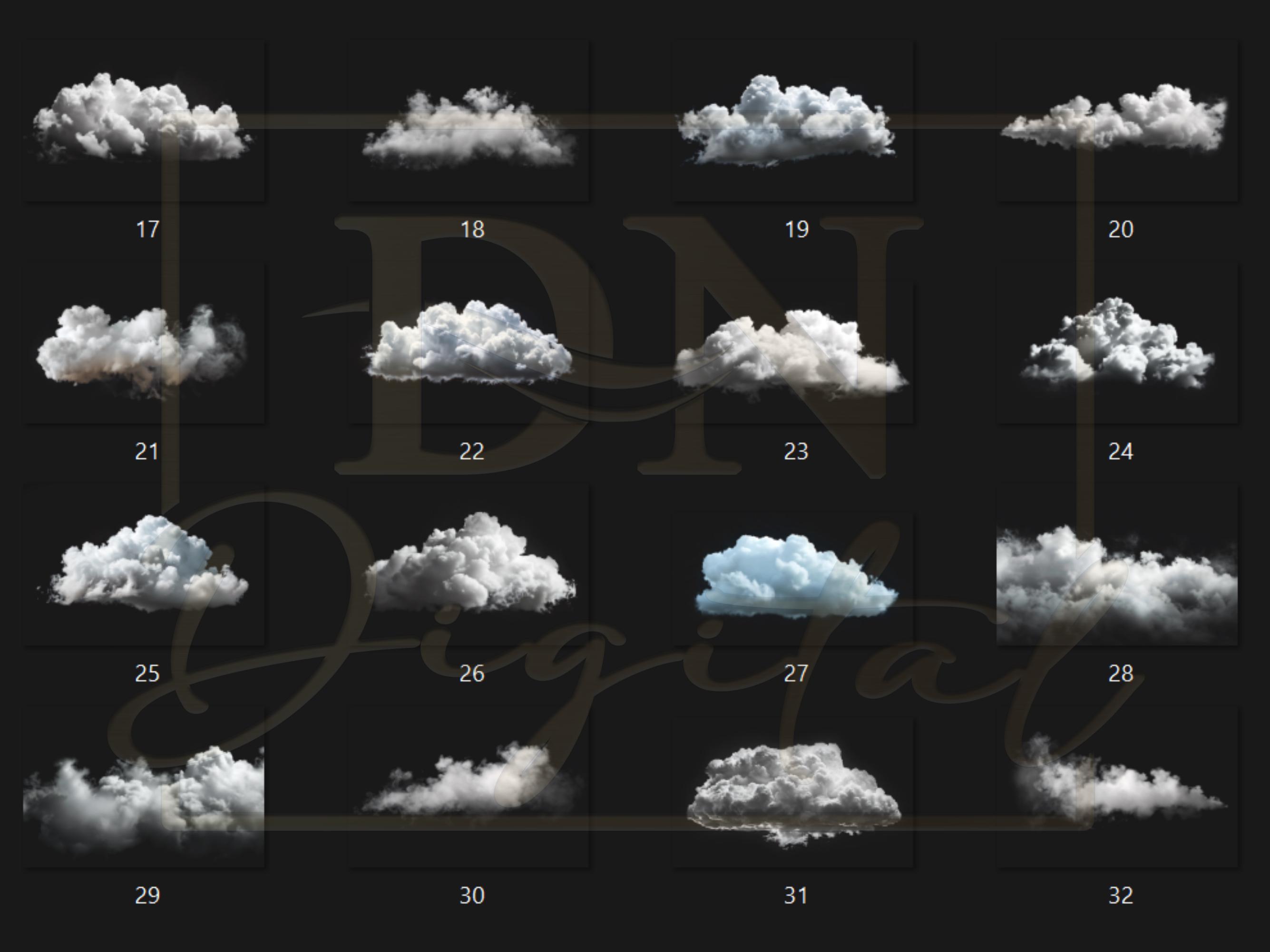 50 Clouds Overlays Clipart Collection • High-resolution Transparent ...