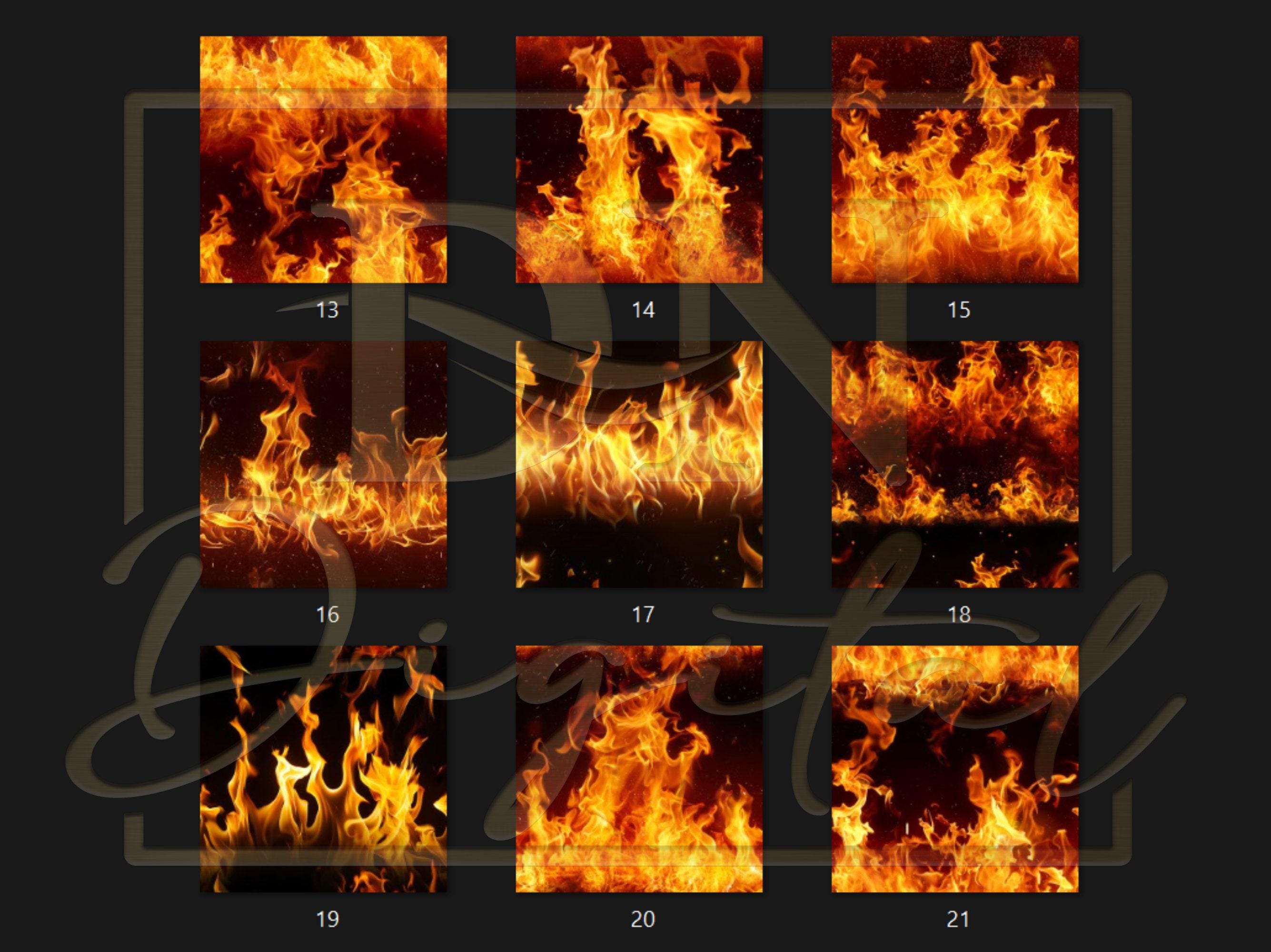 21 Fire Flames Seamless Pattern Collection • Vibrant Fire Flames for ...