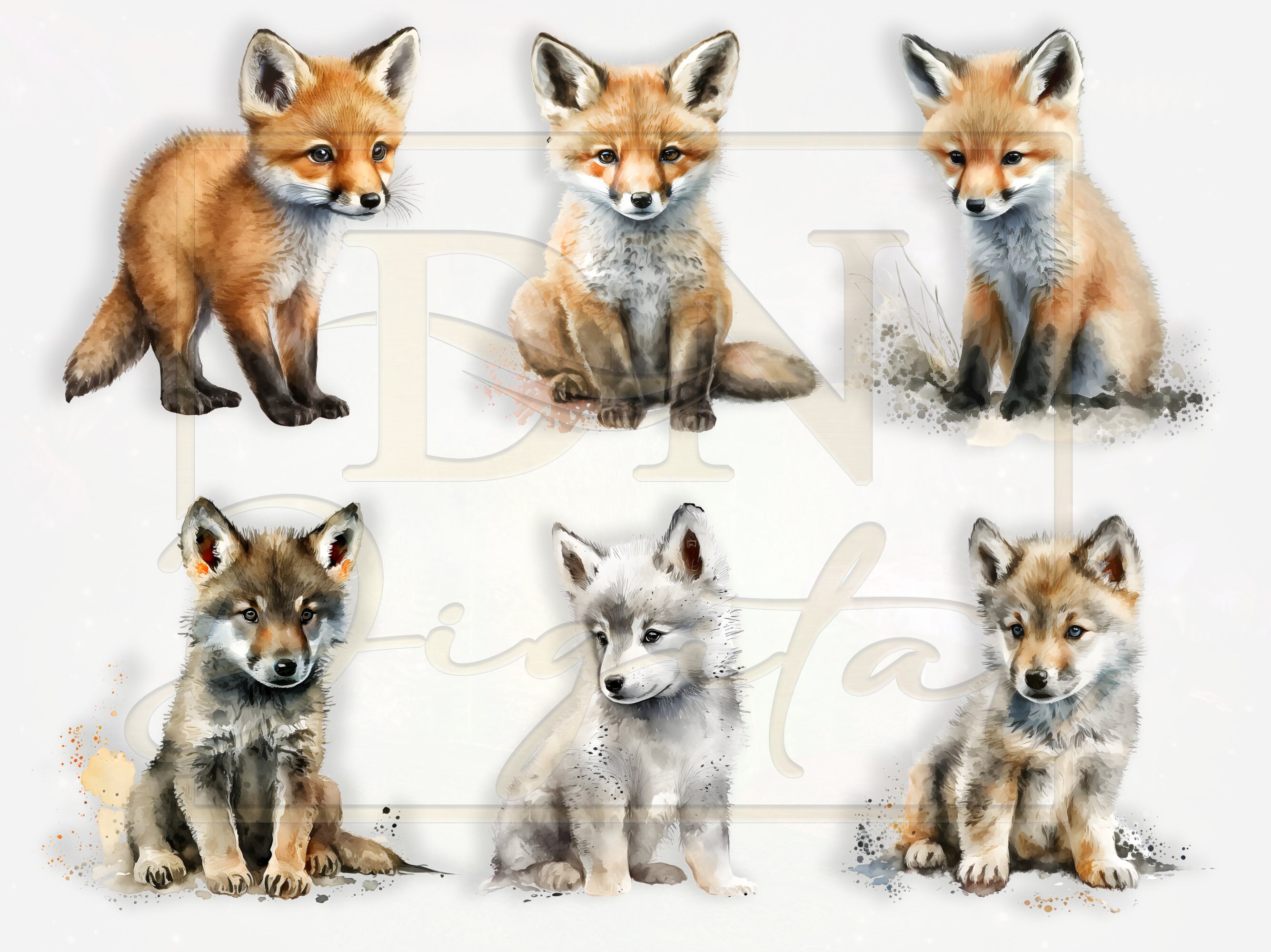 36 Watercolor Baby Forest Animasl Clipart Collection PNG - Etsy