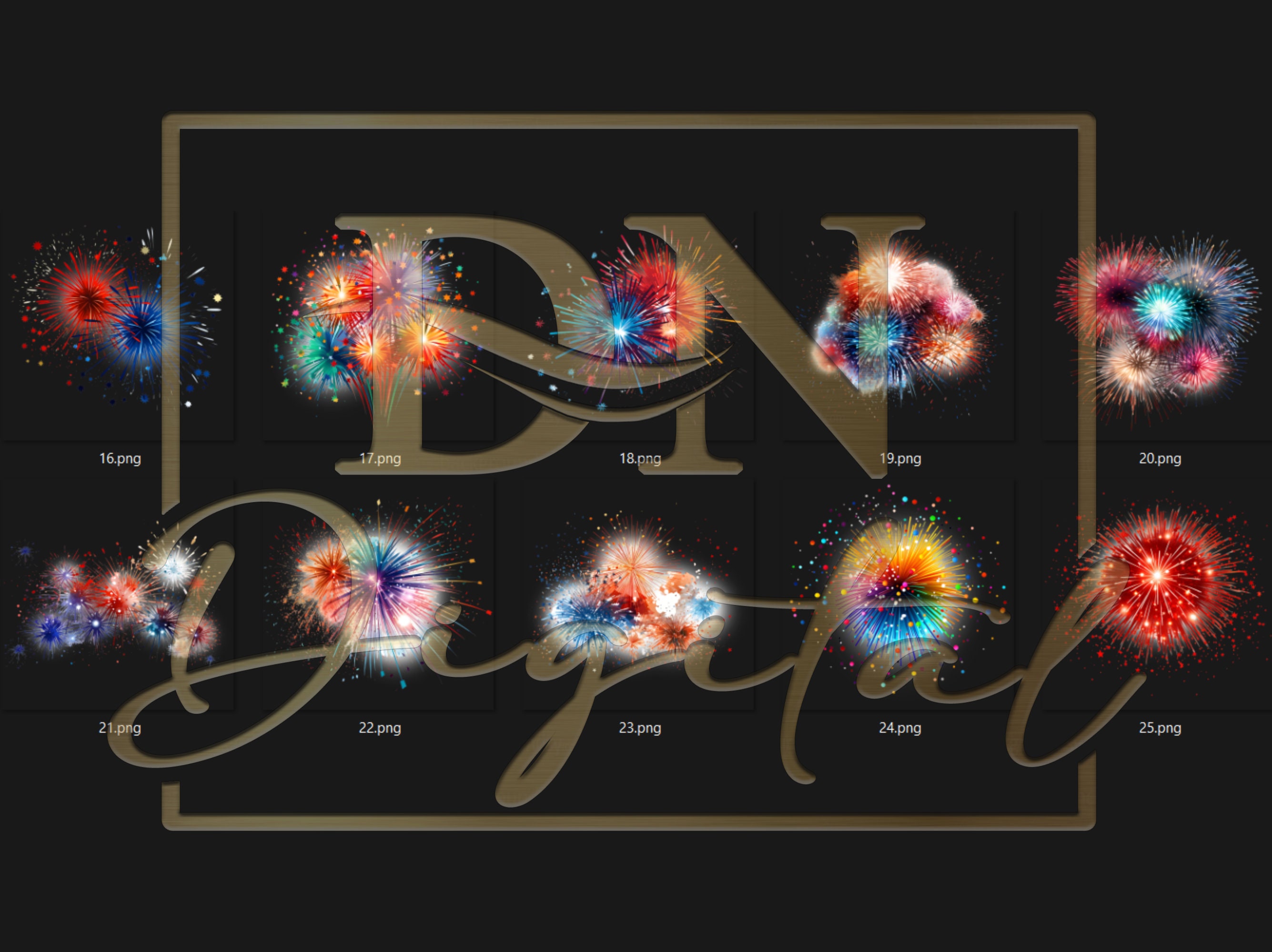 Sparkling Fireworks Clipart Collection With Free Commercial License ...
