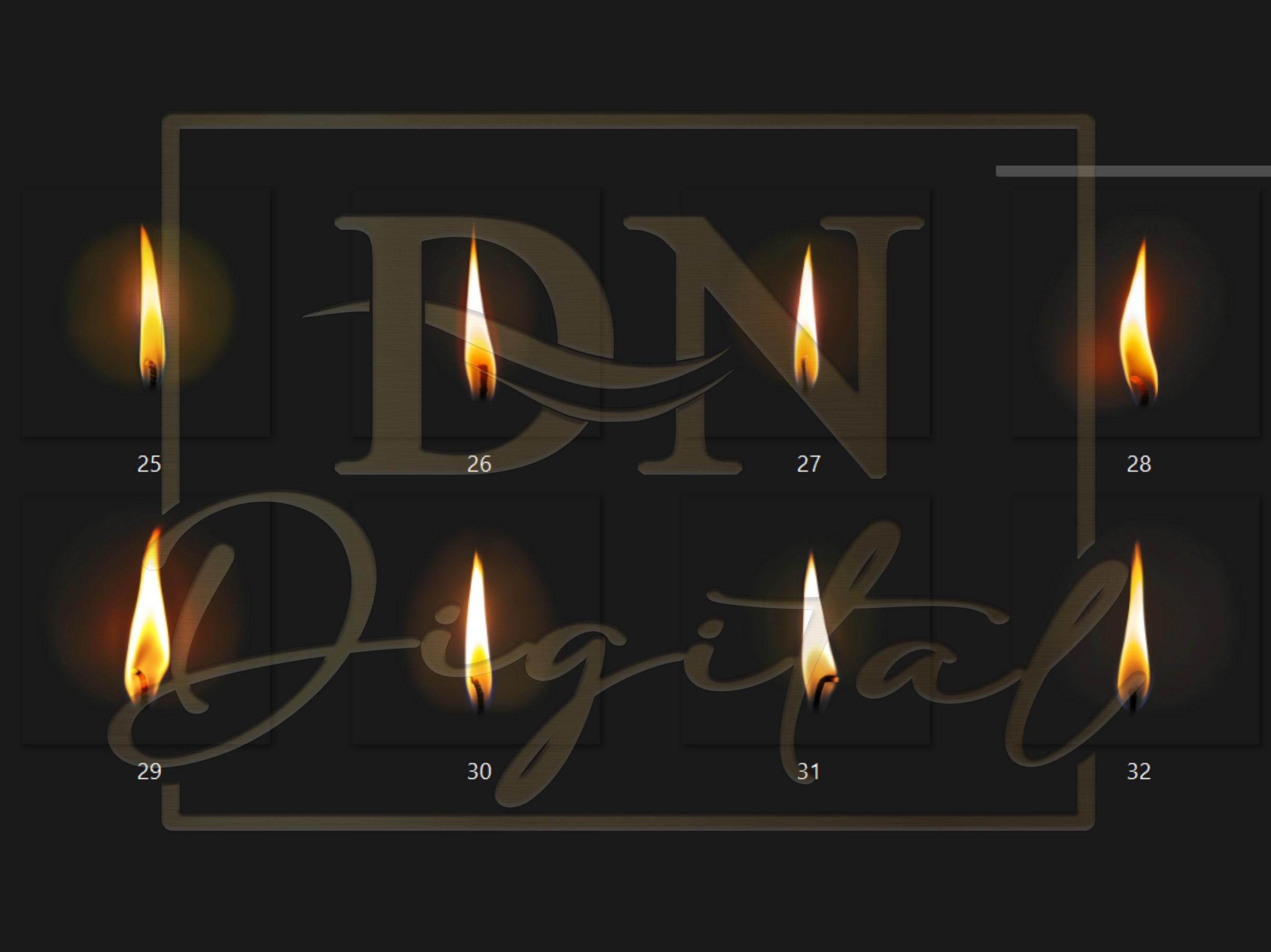 32 Candle Flames Overlays/clipart Collection • Vibrant Candle Flames ...