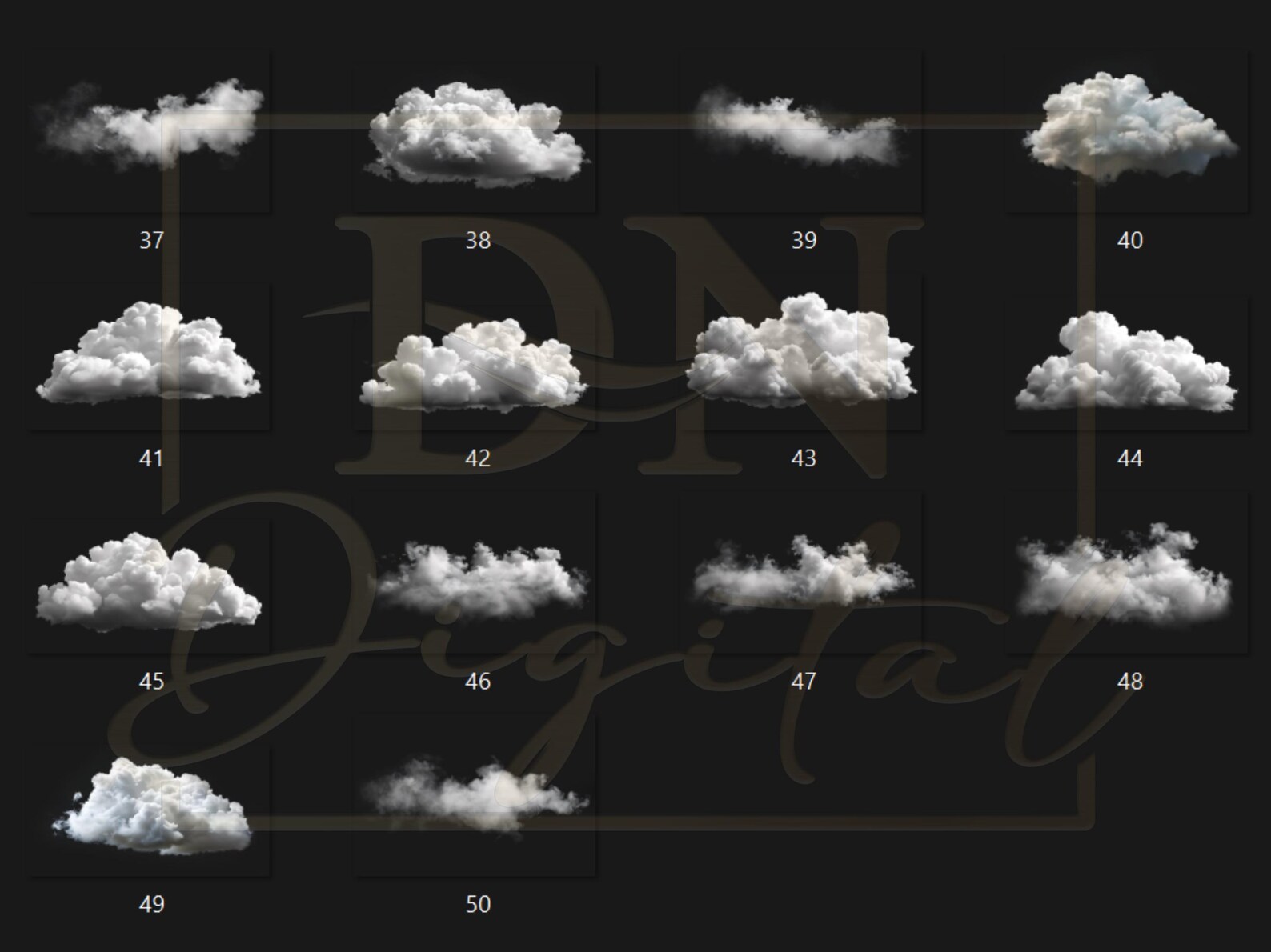 50 Clouds Overlays Clipart Collection • High-resolution Transparent ...