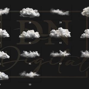 50 Clouds Overlays Clipart Collection • High-resolution Transparent ...
