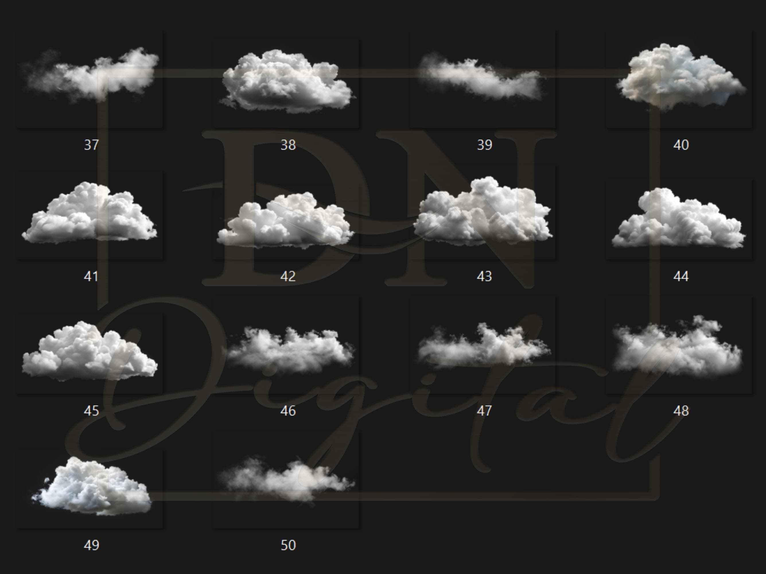 50 Clouds Overlays Clipart Collection • High-resolution Transparent ...