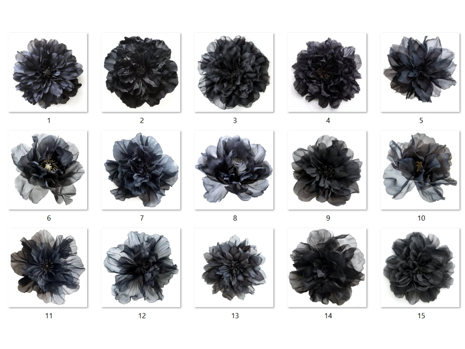 40 Black Tulle Flowers Overlays/clipart Collection With Free Commercial ...