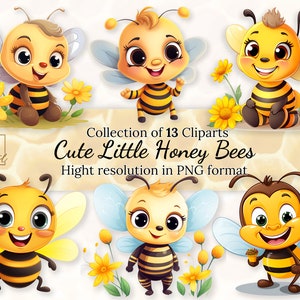 Cute Little Honey Bee Clipart Collection • Adorable Bee Graphics for ...