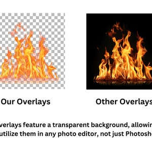 50 Fire Flames Overlays/clipart Collection Vibrant Fire Flames for ...