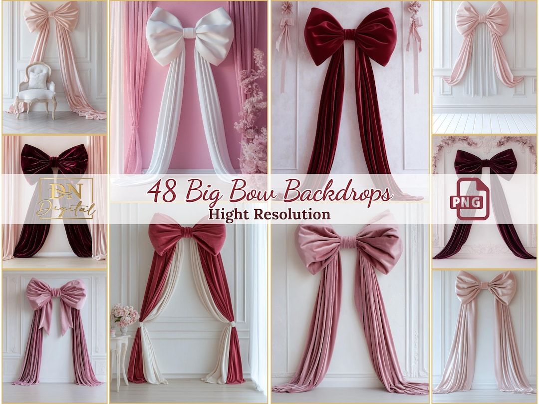 Big Bow Backdrops Collection • 48 High Resolution Velvet Bow Backdrops ...