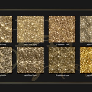 40 Sparkling Gold Glitter Seamless Digital Patterns Collection ...
