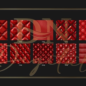 Luxury Red Leather Seamless Digital Patterns Collection • Red Leather ...