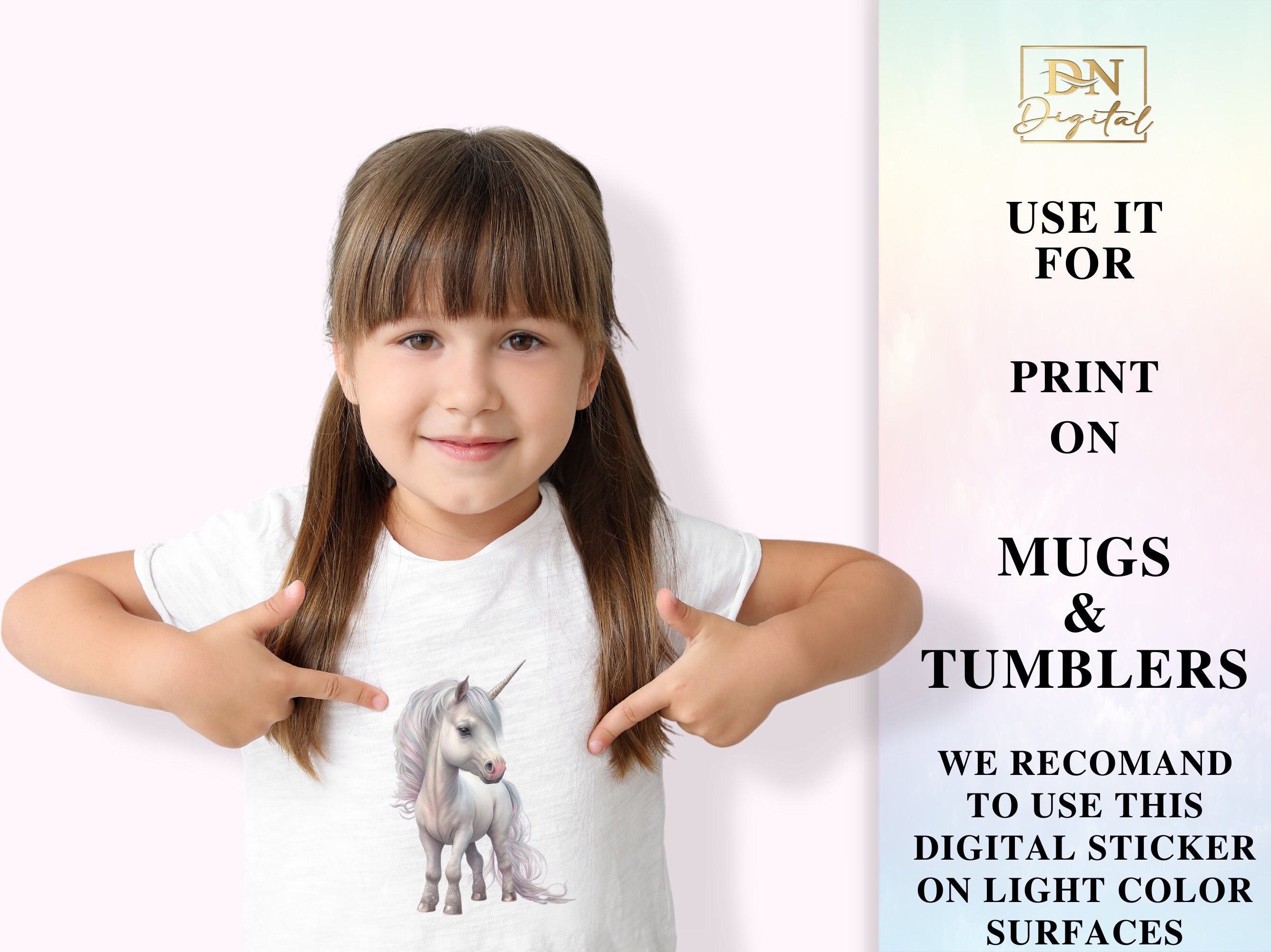 Cute Unicorn Clipart Cute Unicorn Digital Sticker Hight - Etsy