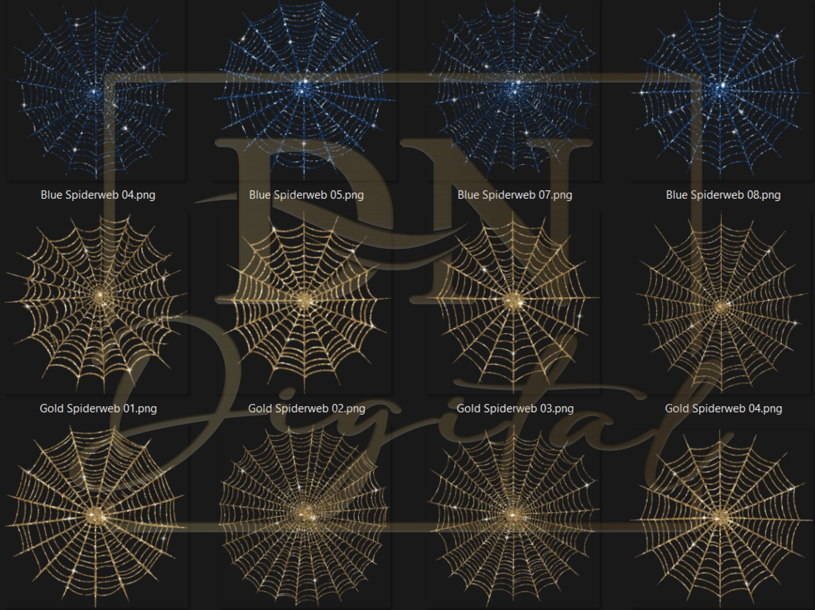 72 Sparkling Glitter Spiderwebs Clipart Collection for Magical - Etsy