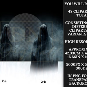 48 Paranormal Entities Overlays Clipart Collection • Spooky Graphics ...