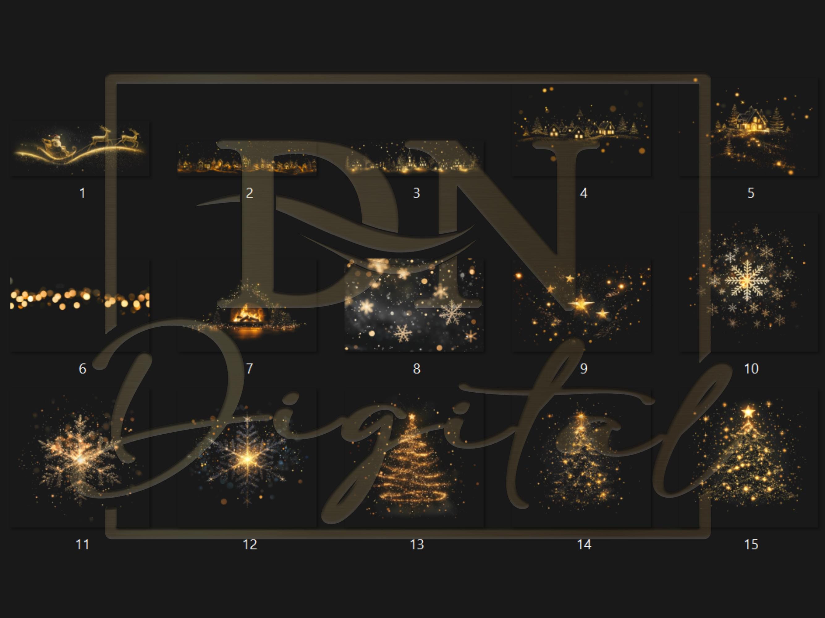 60 Magical Christmas Overlays Sparkling Light Clipart Christmas Gold ...