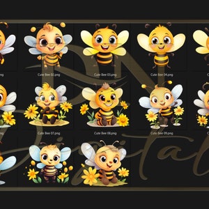 Cute Little Honey Bee Clipart Collection • Adorable Bee Graphics for ...