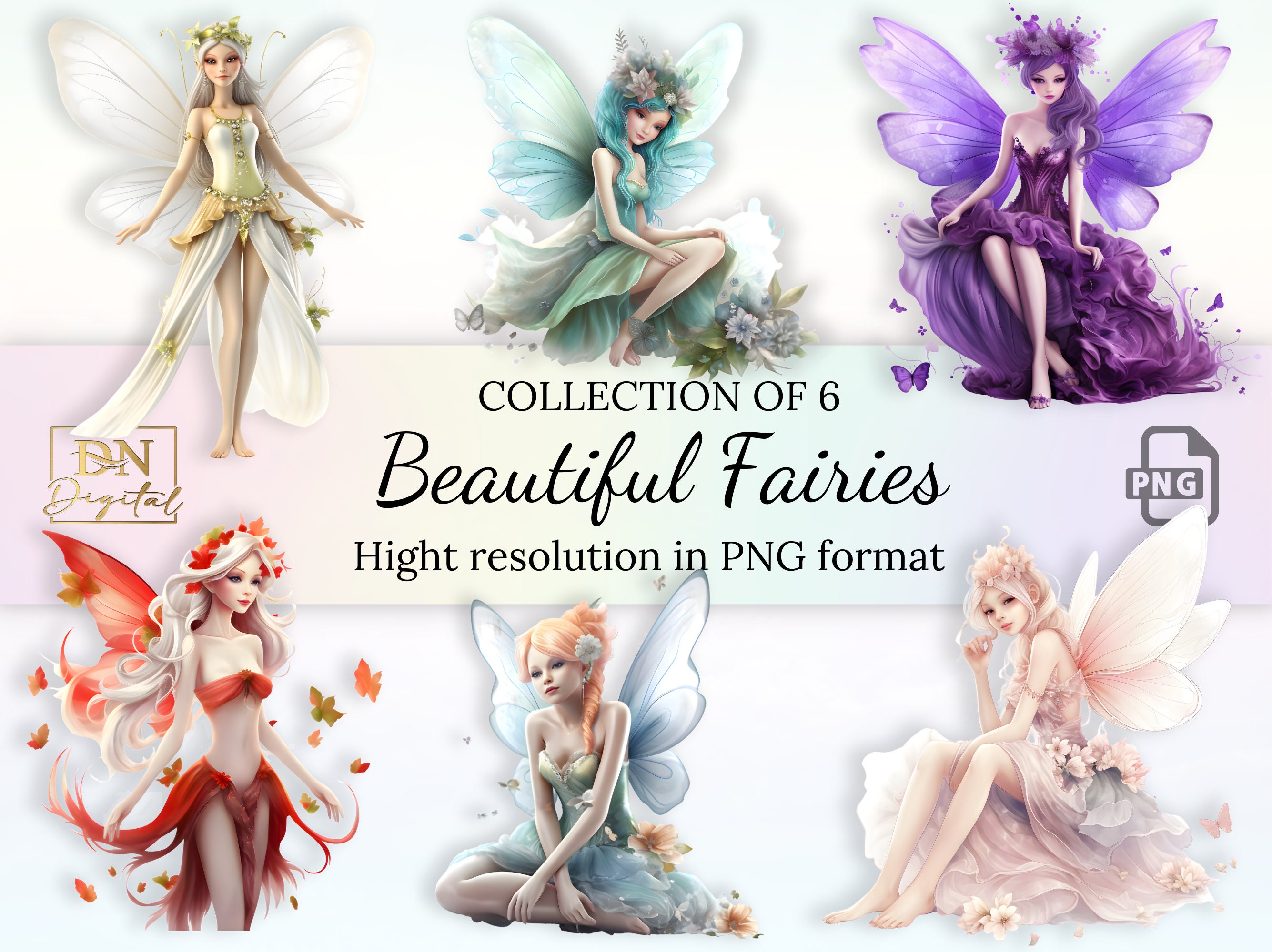 Beautiful Fairies Clipart Collection Mystical Fairies - Etsy